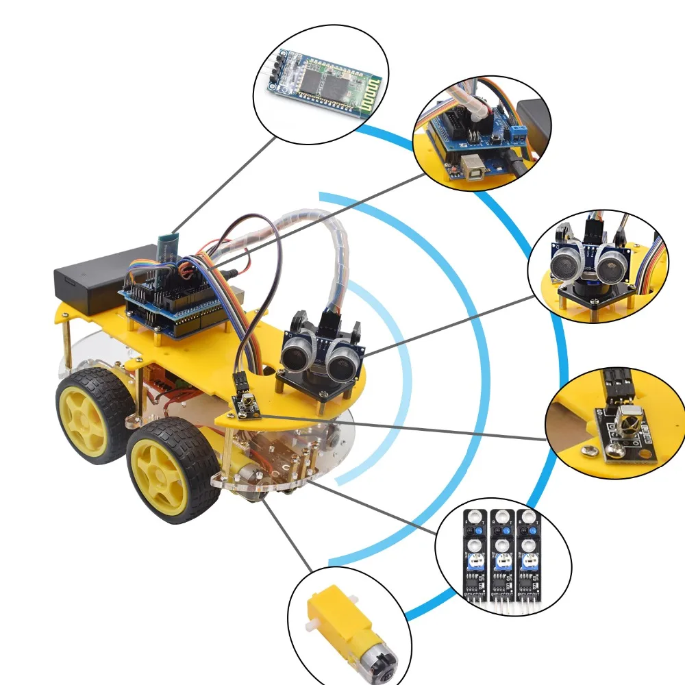 Generic For Robot Smart Kit Motor Encoder Bluetooth Speed Arduino Car ...