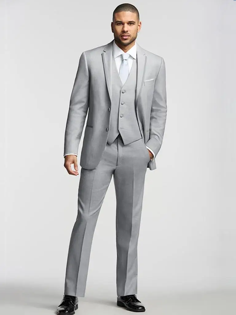 Custom Made To Measure Mens Bespoke Suit Tailored Grey Suits With