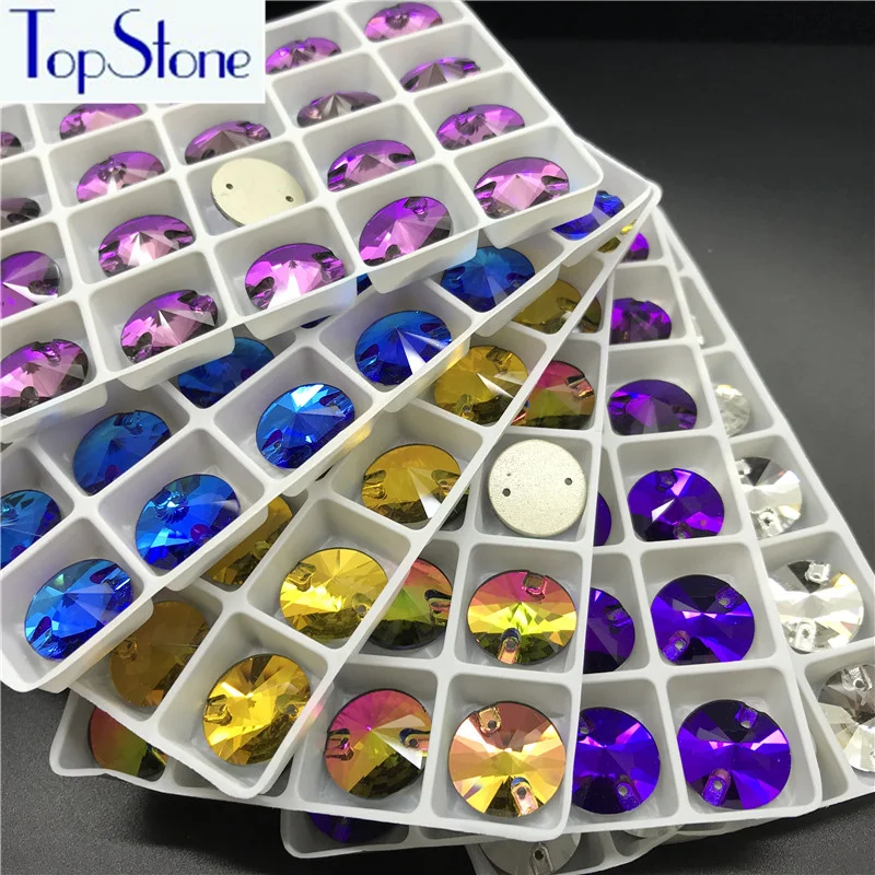 K9 Sew On Stone #3200 All Colors 16mm Rivoli Sew On Rhinestone Flatback ...