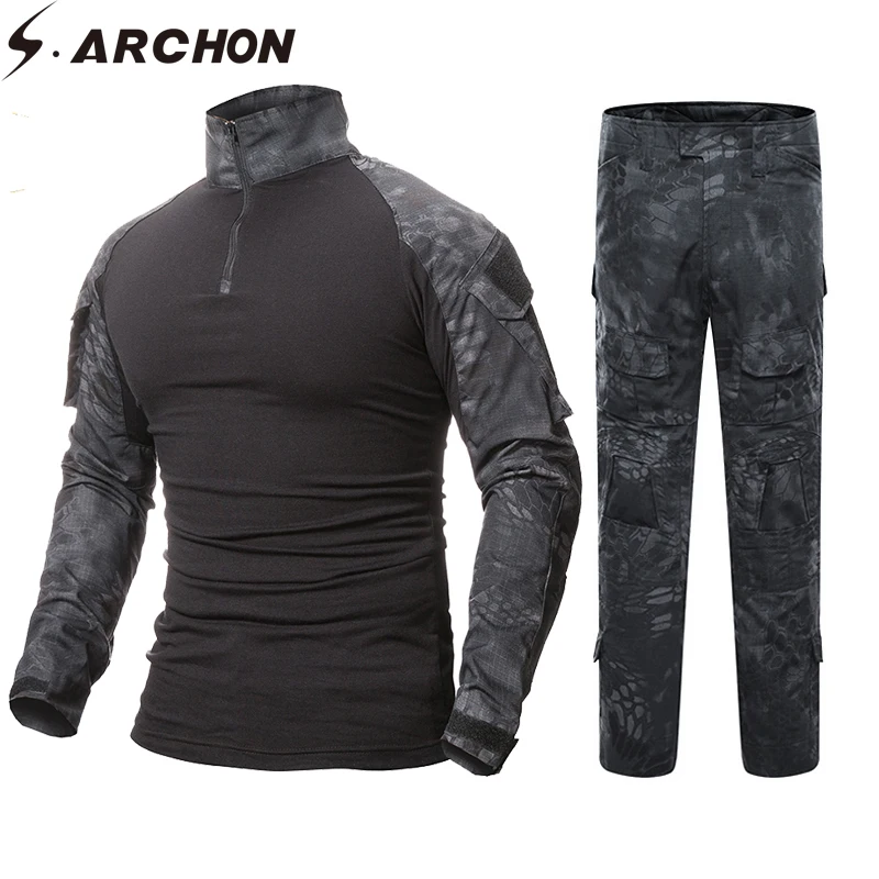 S.ARCHON Military Camouflage Tactical Uniform Set Men US Army Soldier ...