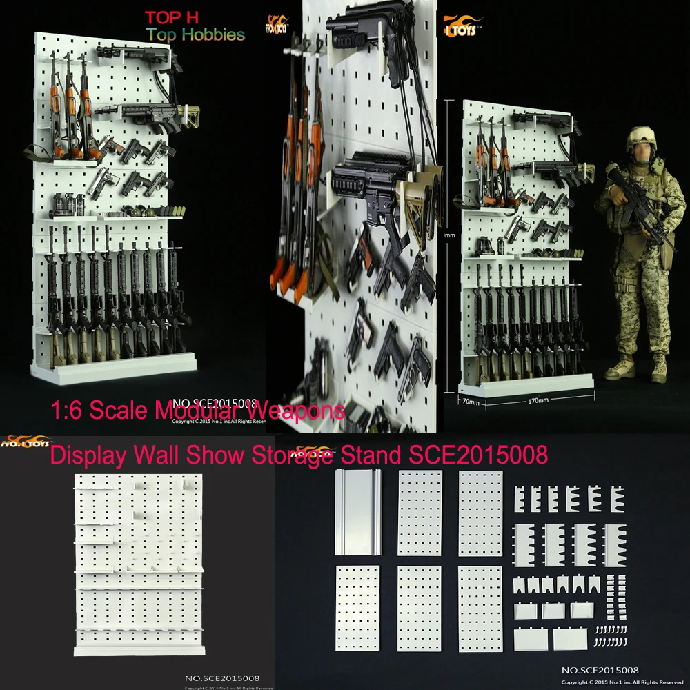 SCE008 1/6 Scale Gun Rack Modular Weapon Guns Display Stand Set Shelf ...