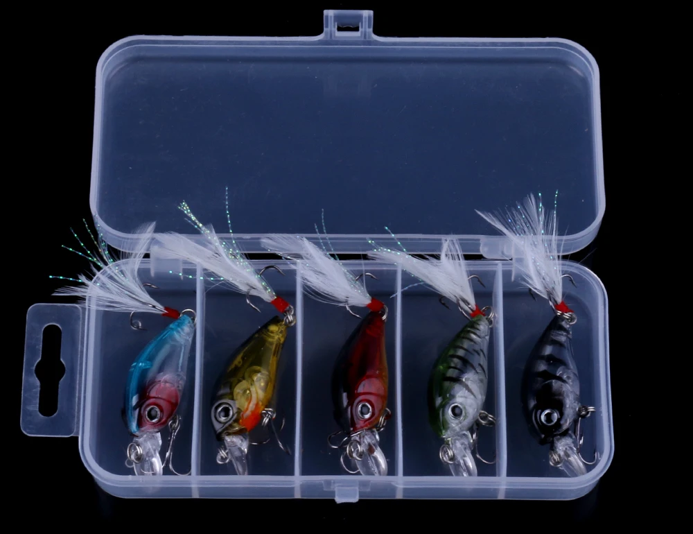 5pcs Small Floating Fishing Lure 4.5cm 3.5g Hard Crank Bait Artificial ...