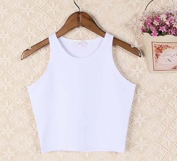 2017 Summer Slim Render Short Top Women Sleeveless U Croptops Tank Tops