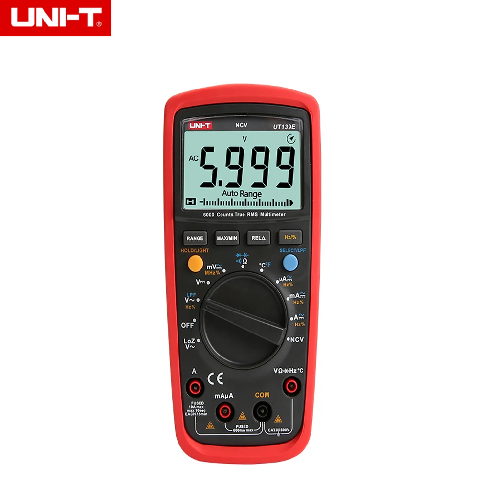 UNI-T-UT139E-True-RMS-Digital-Multimeter-CAT-III-600V-Temperature-Probe ...