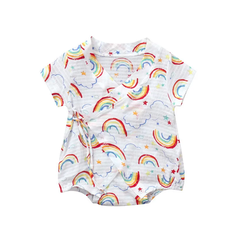Infant Baby Girls Boys rompers Short Sleeve Cute Rainbow Print ...