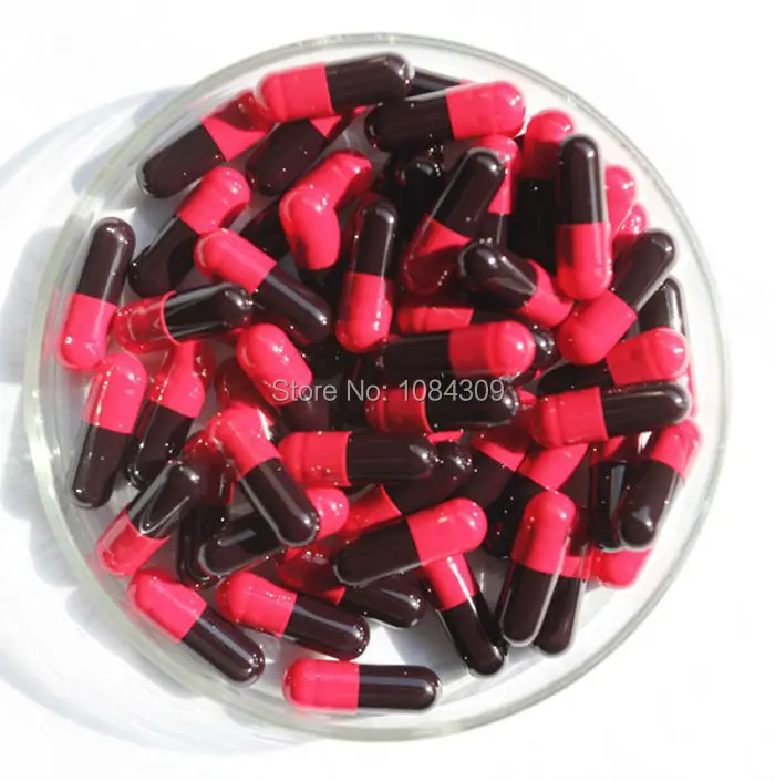 10,000PCS Size 2# Black/Red Color Gelatin Capsule, Gel Cap, Empty ...