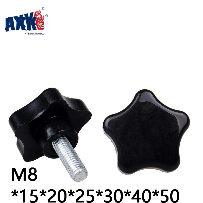 AXK 5pcs M8*15*20*25*30*40*50 Star / handle / hand adjusting screw ...
