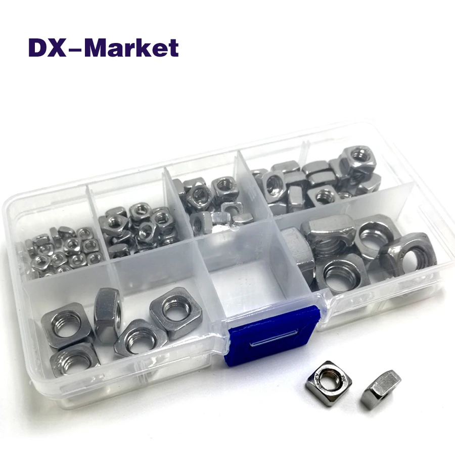 M3 M10 square nut kit , sus304 Stainless Steel square nuts set , Metric ...