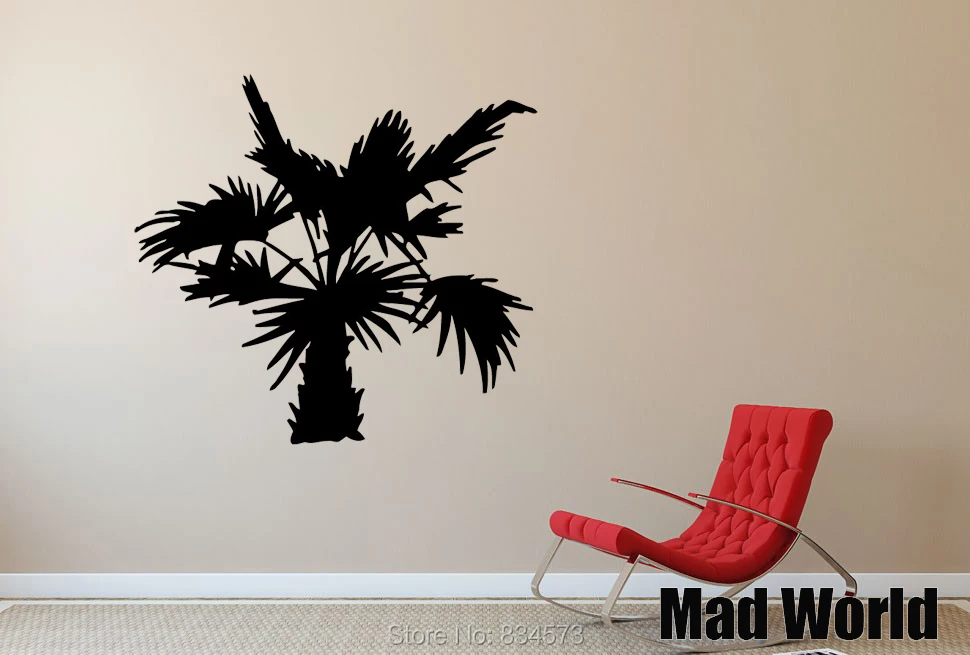 Mad World Palm Tree Palms Bath Tree Spa Wall Art Stickers Wall Decal ...