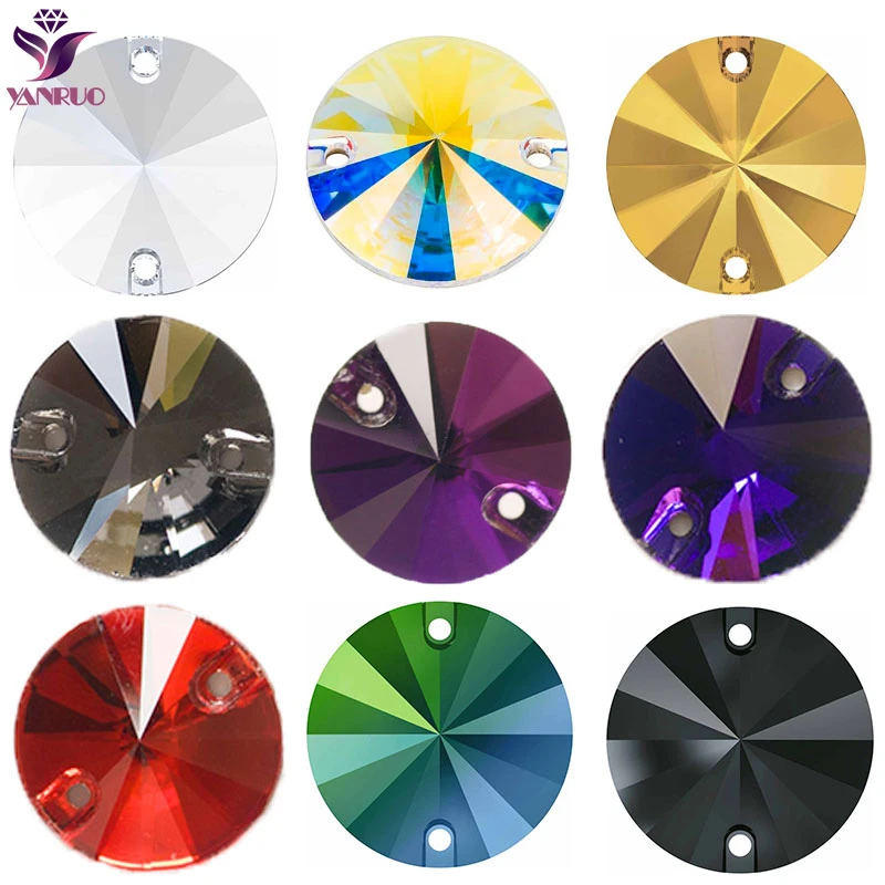 Yanruo 3200 Rivoli Sew On Rhinestones Round Beads Stones Rhinestone ...