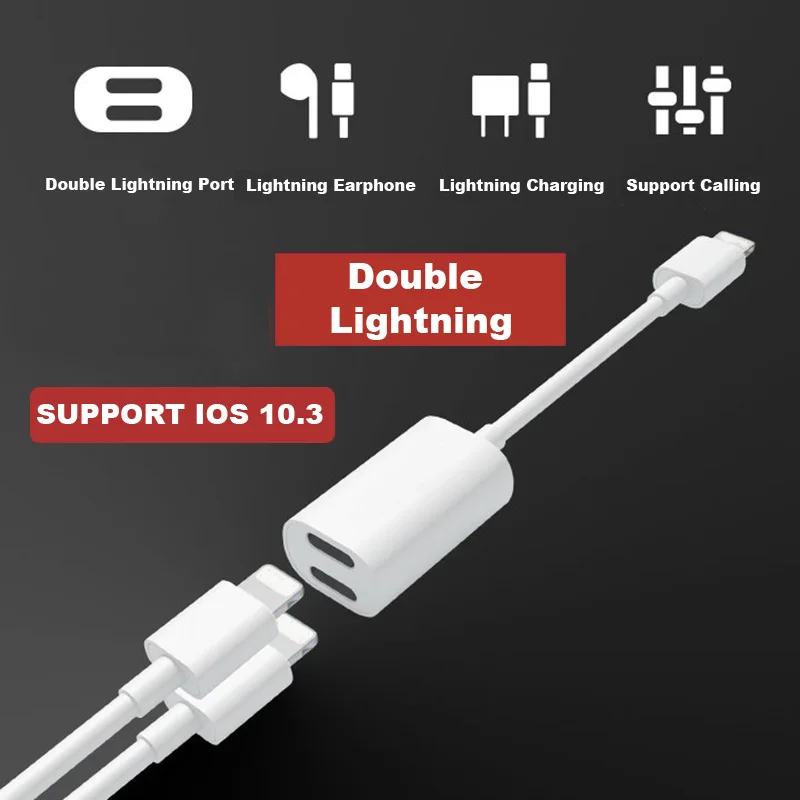 L&i 2 In 1 Charger And Audio Adapter For Iphone 7/7 Plus Usb Charging ...