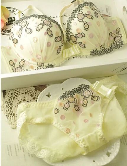 Permen Bra Lucu Lingerie Shell Ruffle Renda Merenda Push Up pakaian Set ...