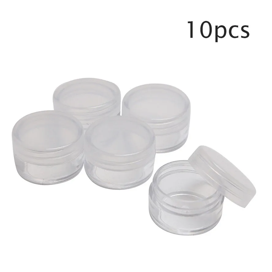 New 10pc 5ml Clear Plastic Sample Pots Travel Portable Sample Container ...