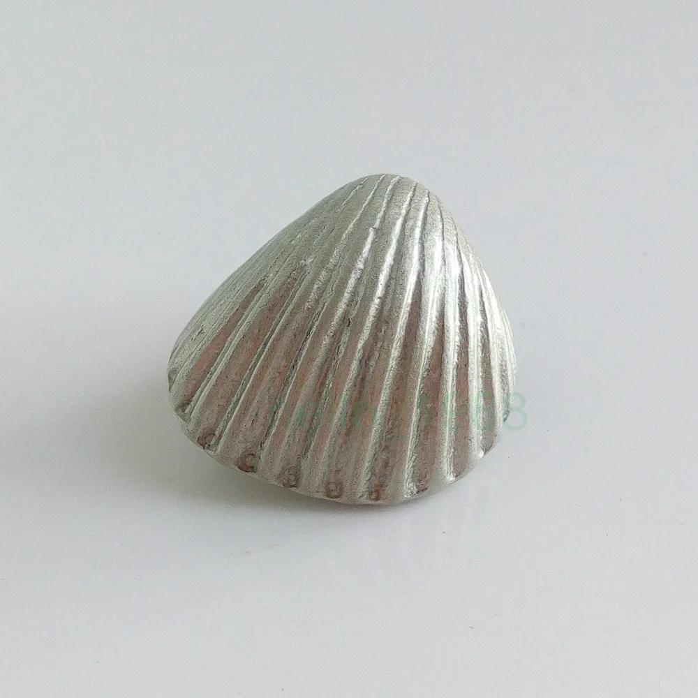 Antique Silver Shell Cabinet Knob Handle Kitchen Furniture Closet ...