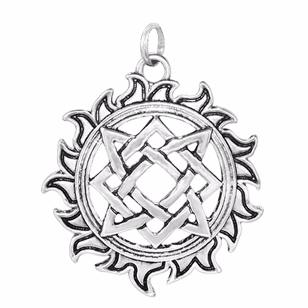 Daisies Simple Style Svarog Square Round Pendant Star Rus Amulet ...
