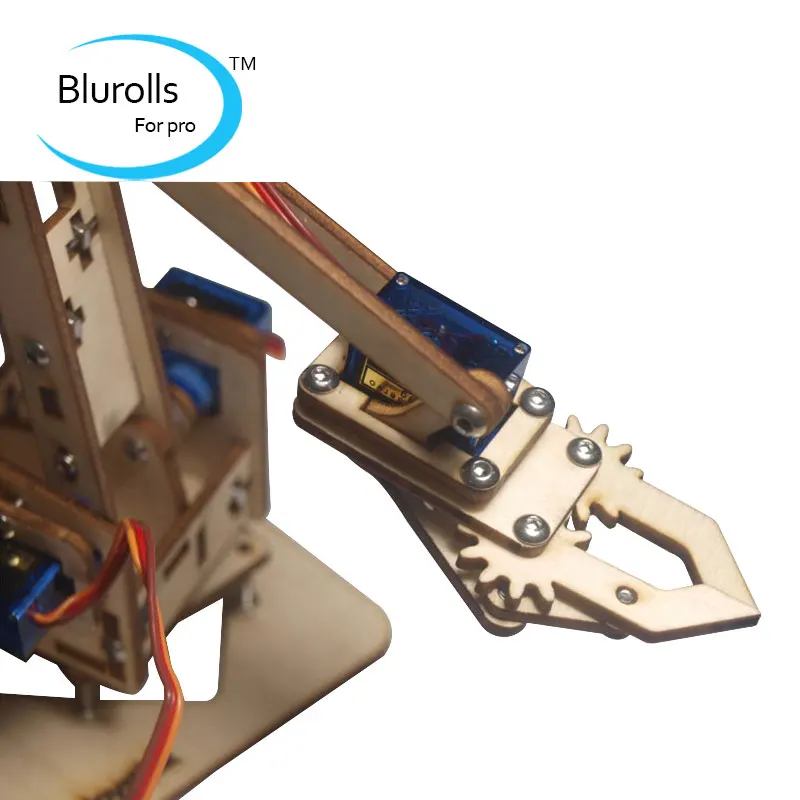 Intellectual development DIY wooden MeArm robotic arm learning full kit ...