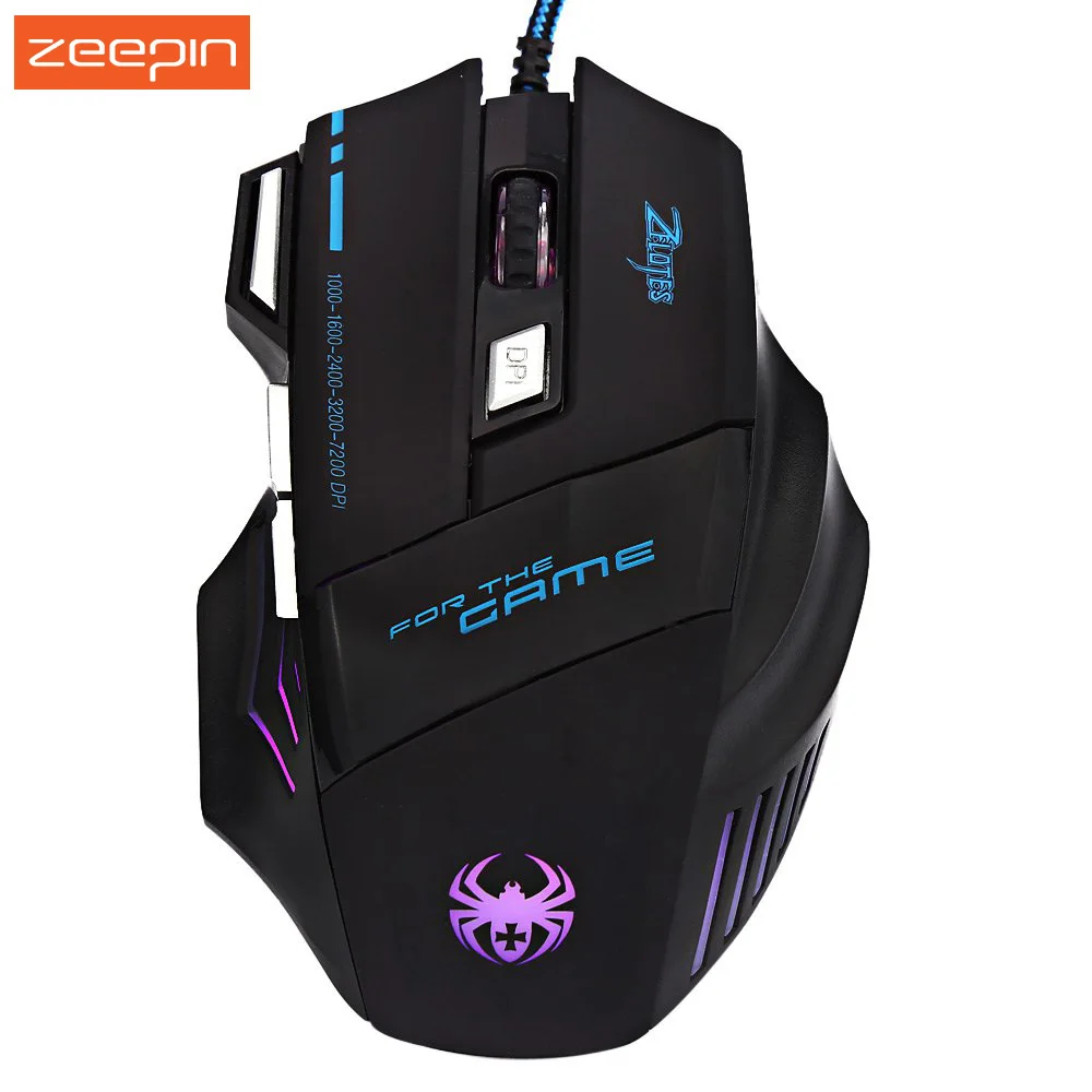 Professional 7200 DPI 7 Button Mouse Gamer Gaming Multi Color LED ...