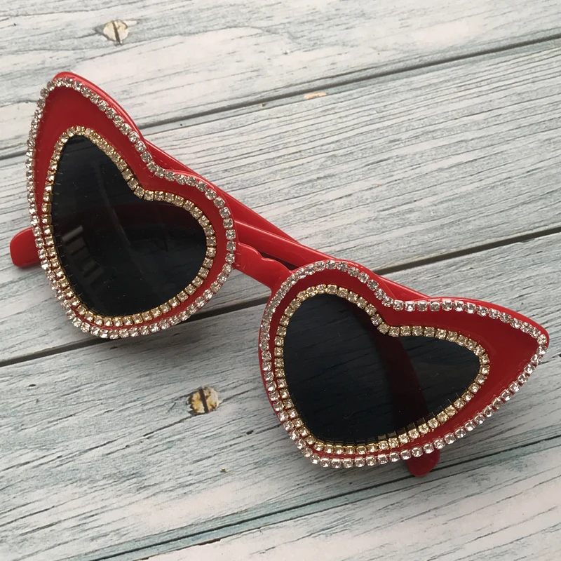 ZAOLIHU Lovly Red Heat Sunglass Women 2019 Designer Golden Diamond ...