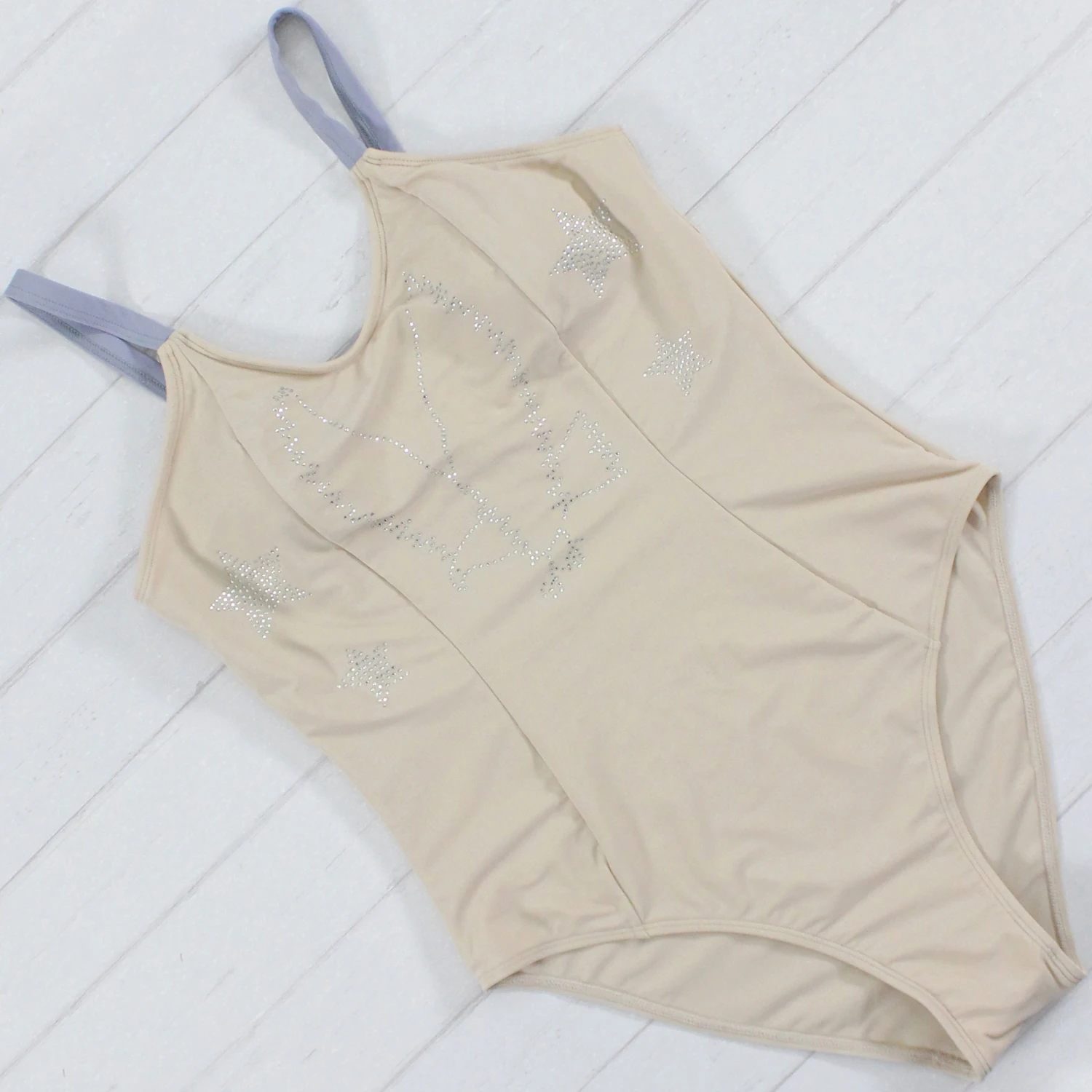 Nude Color Swimwear Women Double Layers Fabric High Cut Out One Piece