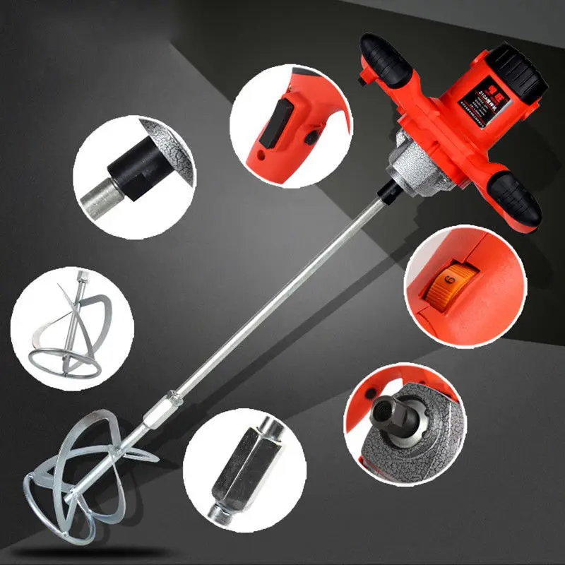 Industrial Grade Mixer Electric Speed Control Handheld Paint Cement ...