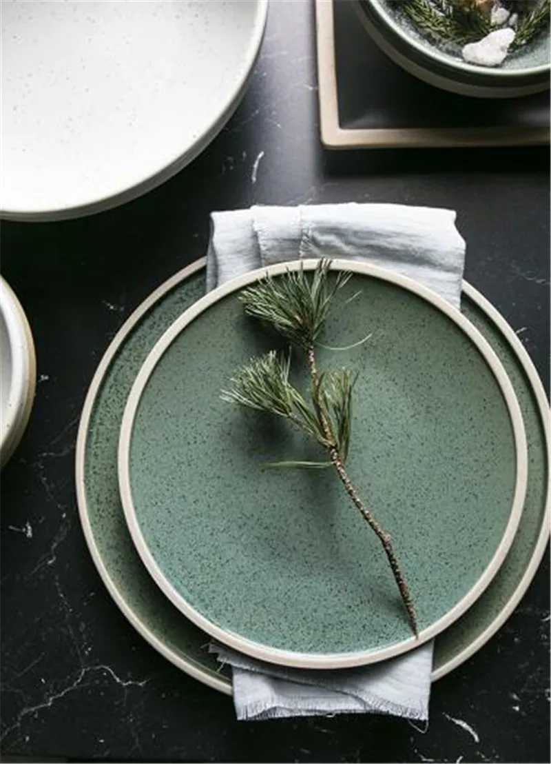 Kinglang западный стиль мятно зеленая кристаллическая посуда домашняя