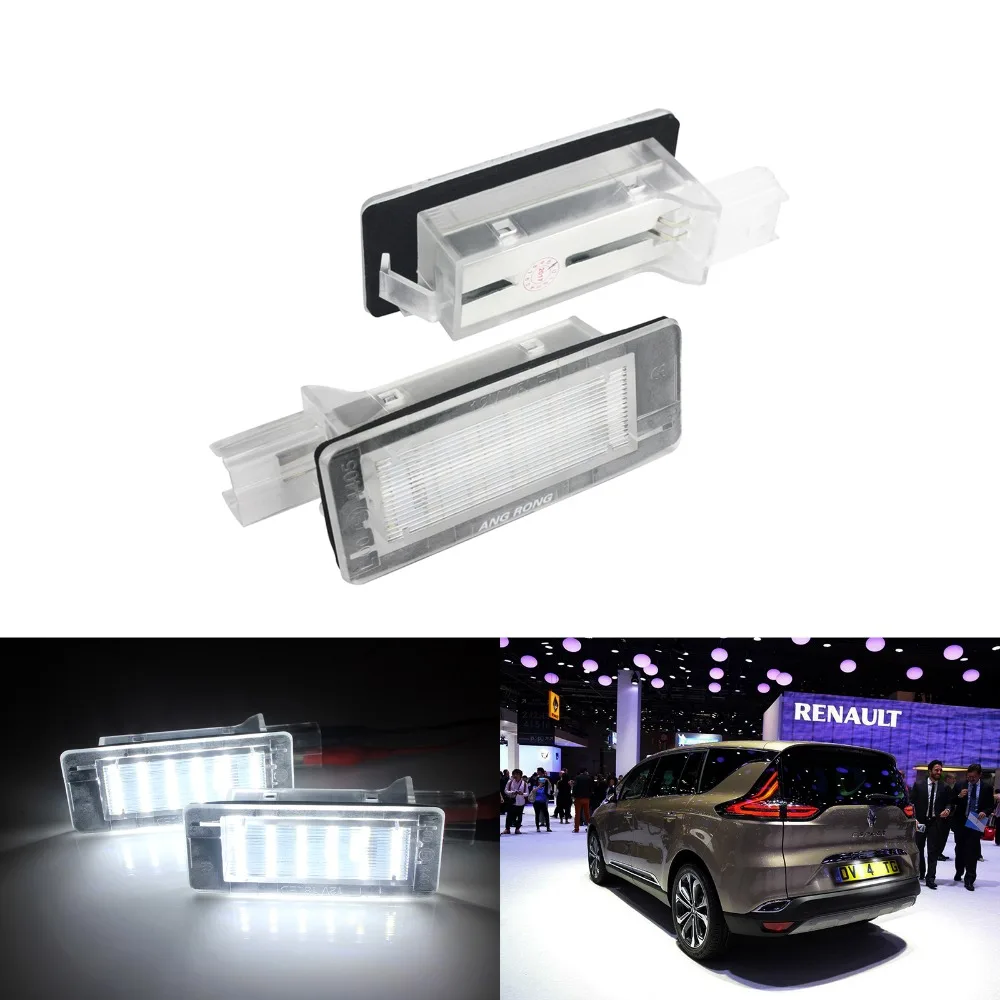 ANGRONG 2x LED Licence Number Plate Light Canbus For Renault Scenic ...
