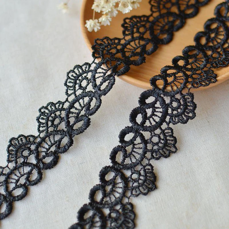 10Yards 3cm Embroidered Lace Trim High Quality Black Lace Fabric For ...