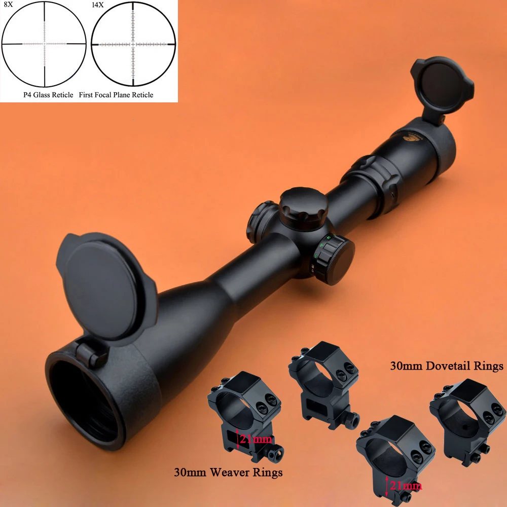 Eagle Eye Scopes Optics 4 14x44 R/G First Focal Plane P4 Glass Reticle ...