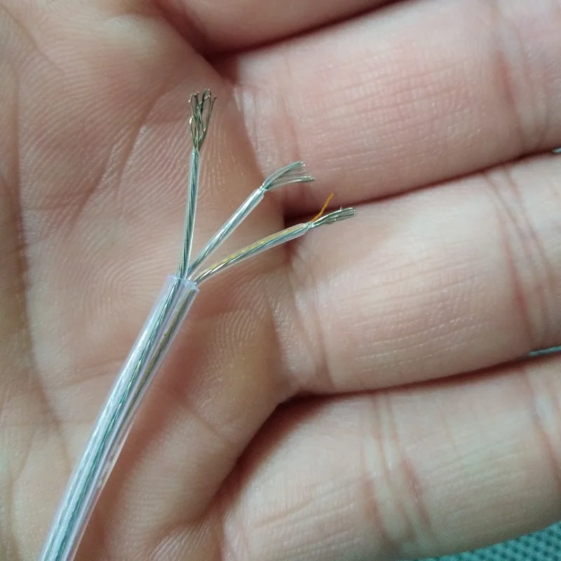 transparent 3*0.14mm/3X26AWG power cord electric cable for Lighting ...