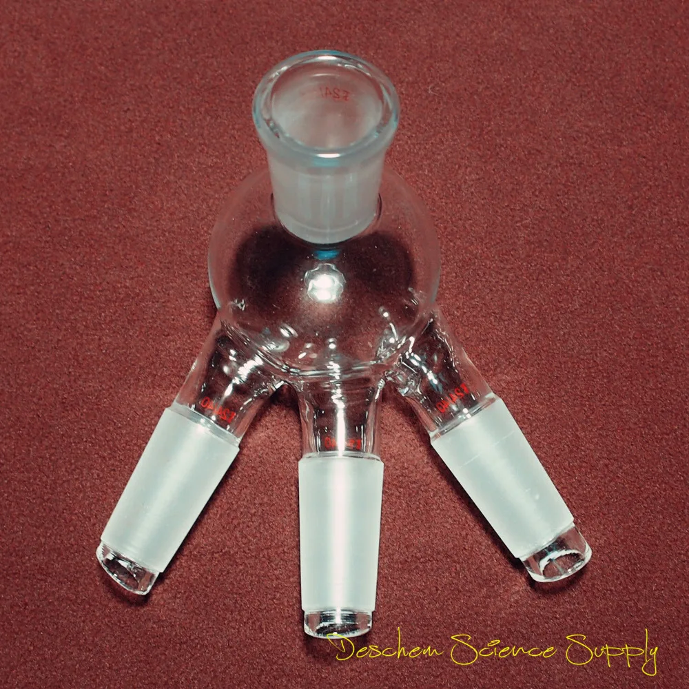 24/40,Glass Distillation Receiver Adapter,Cow Shpae,Lab Chemistry ...