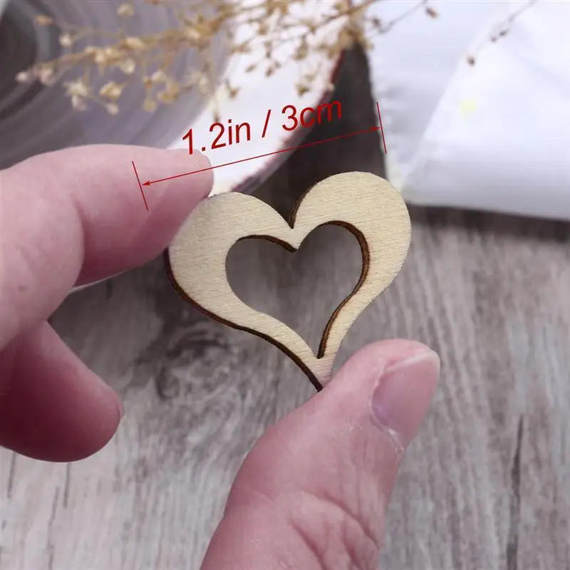 50 шт вырезанные лазером сердечки в форме натурального дерева висячие