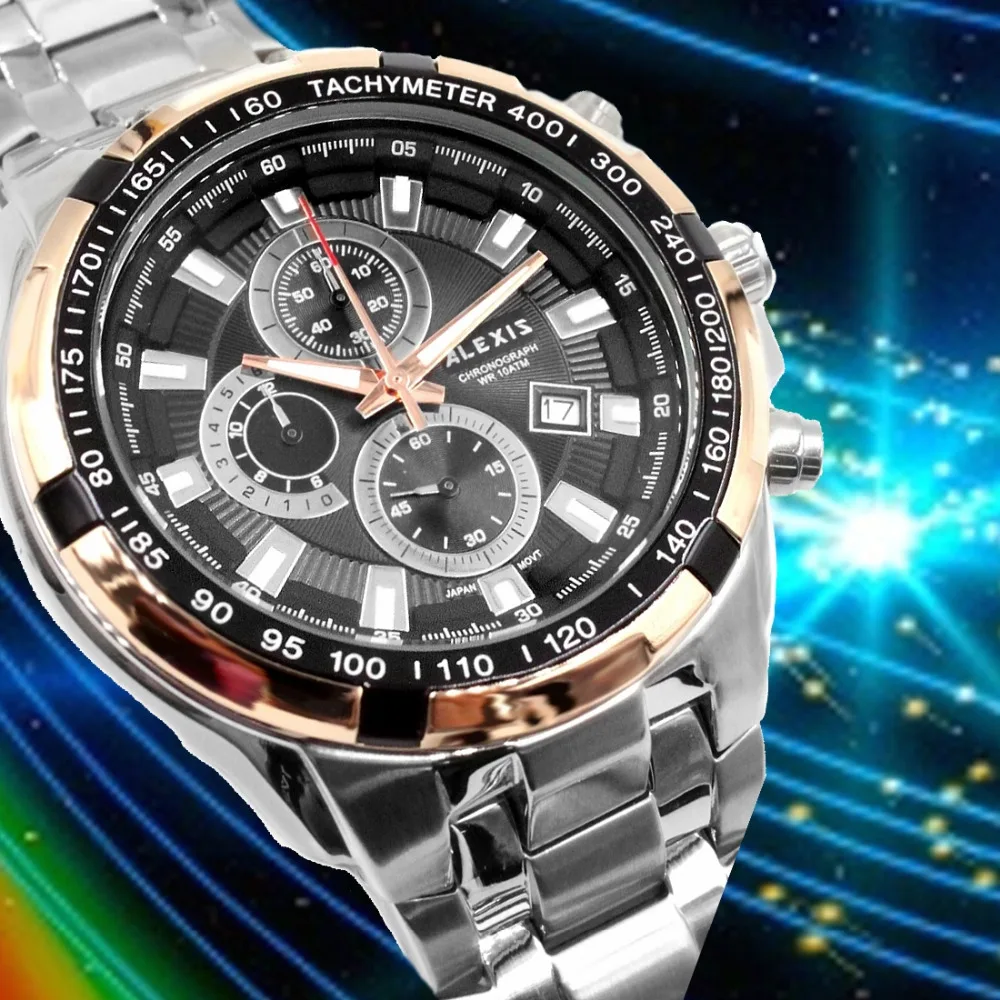 Alexis masculino quartzo analógico relógio de pulso redondo miyota 0s10 ...