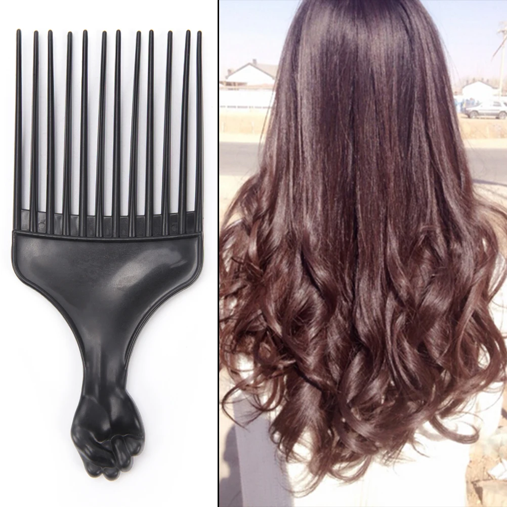 Women Wide Teeth Brush Pick Comb Fork Hairbrush Insert Hair Pick Comb ...