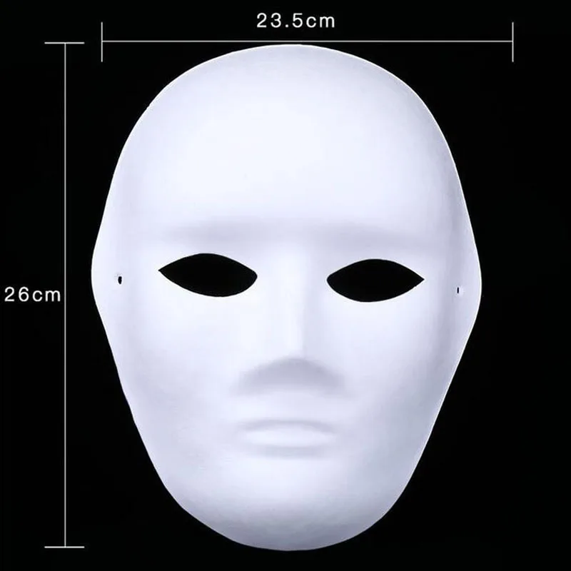 300pcs White Hand painted Masks Full Face Mask Halloween Blank Paper ...