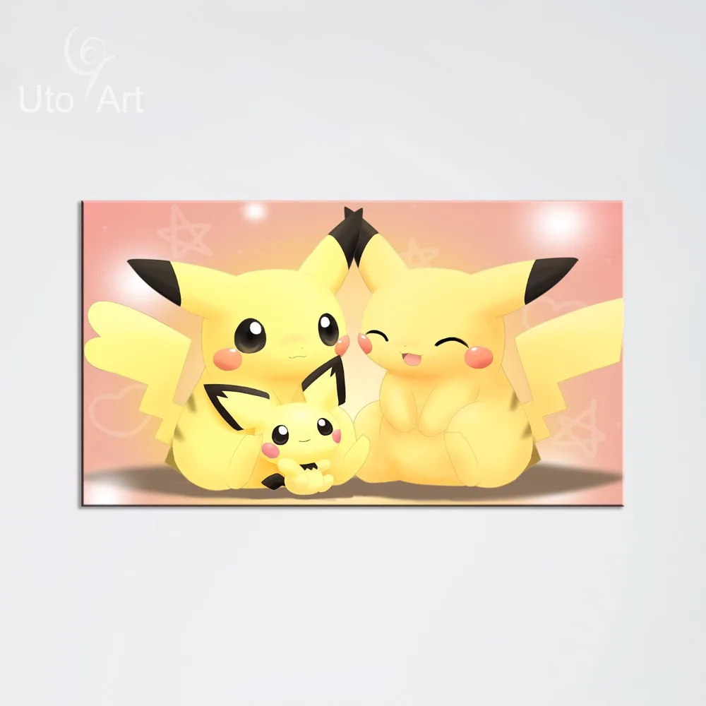 Pikachu Pokemon Ir Jóvenes Sala De Pintura Al Óleo Del Arte de La Pared ...