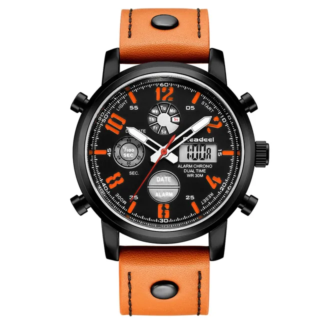 READEEL Sport Watches for Men Dual Display Waterproof Quartz Genuine ...