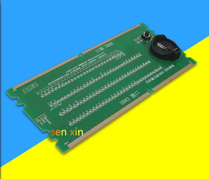 ใหม่ Original Work DDR2 DDR3 หน่วยความจำ DDR2 DDR3 Slot LED Tester ส ...