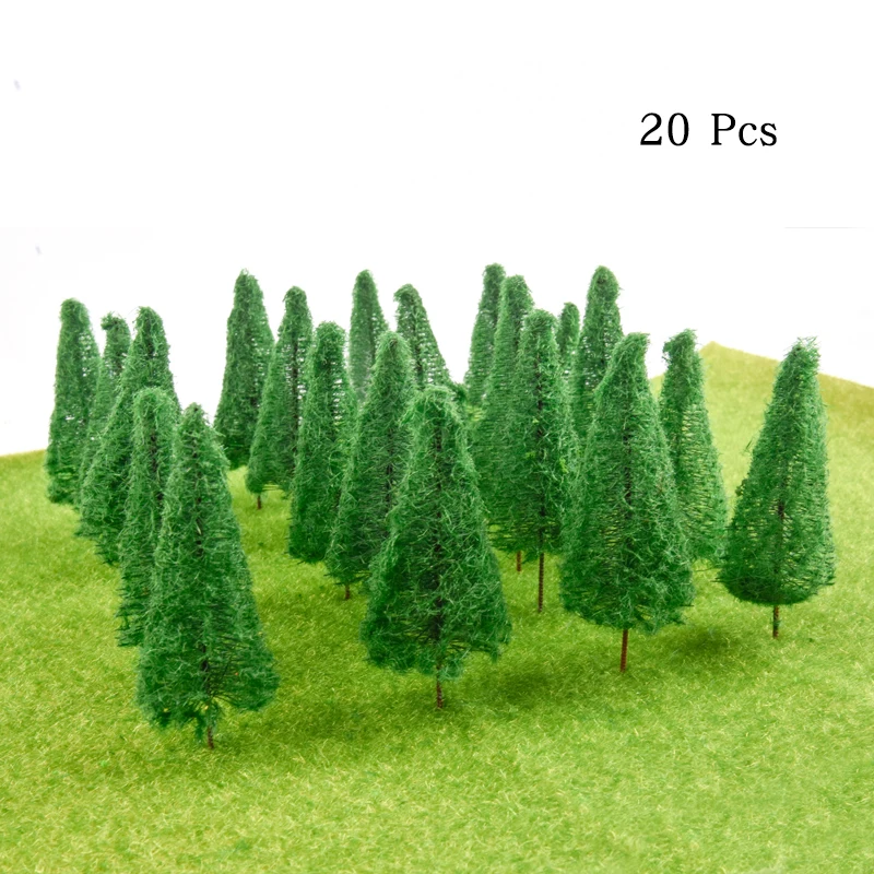 20pcs 1/100 Scenery Landscape Model Cedar Trees Railroad Layout ...