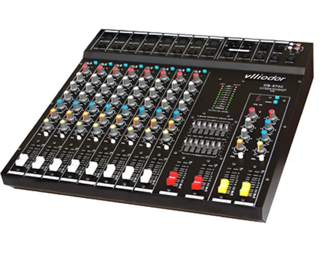 8 Channels Audio Mixer Sound System Professional Dj Mixer Mesa De ...