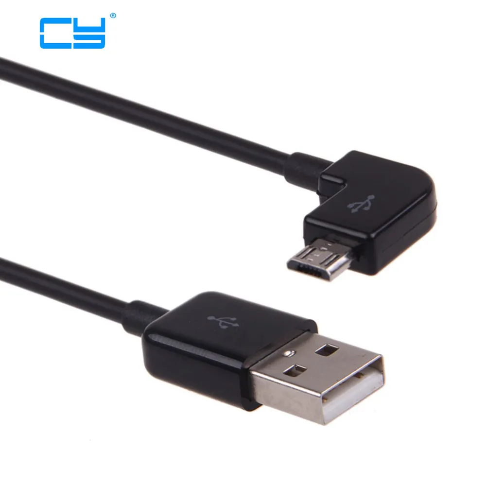Cable Micro USB macho a USB V8, Cable de carga rápida 2A, ángulo izquierdo de 90 grados, 0,2 m ...