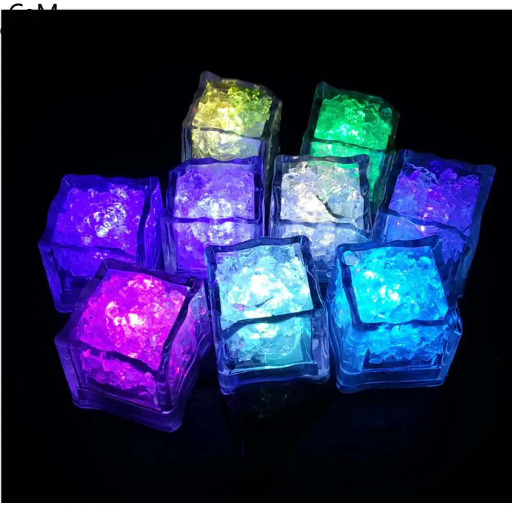 LED Ice Cube Colorful Glowing Casual LED Flash Ice Cubes Anniversary ...