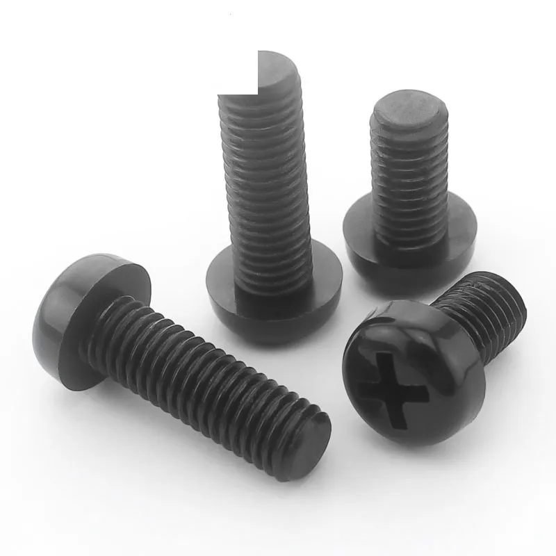 20pcs-m2.5*4/5/6/8/10/12 Nylon Screws / Black Round Head Round Head ...