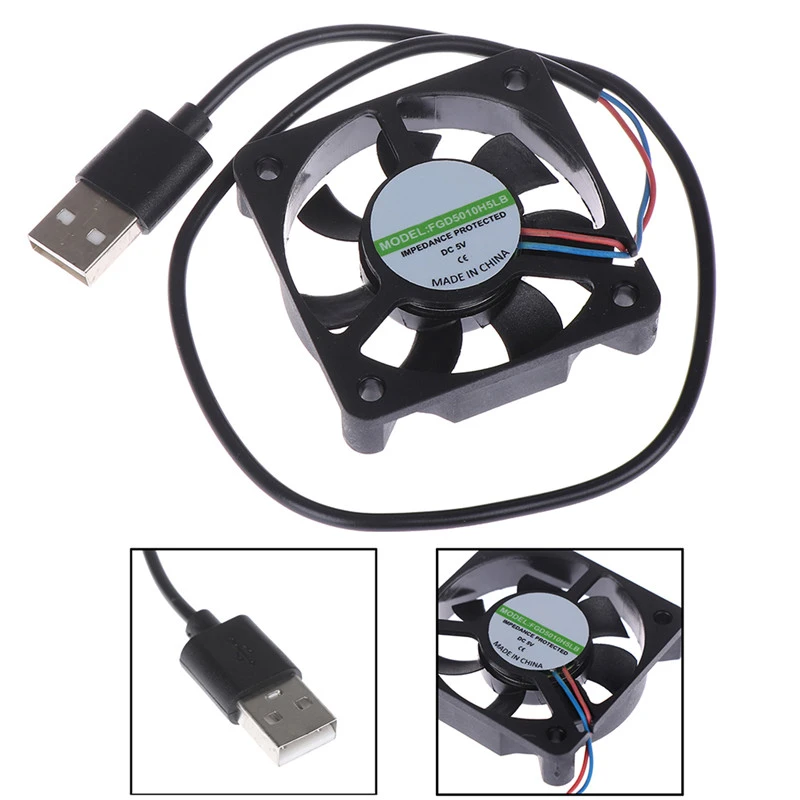 1pcs 5v Usb Connector 50x50x10mm Pc Fan Cooler Heatsink Exhaust Cpu ...