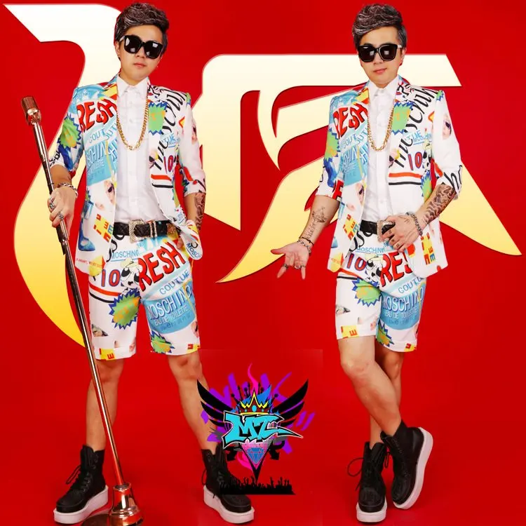 Formal Dress men's suit sets nightclub men's stage singer dj ...