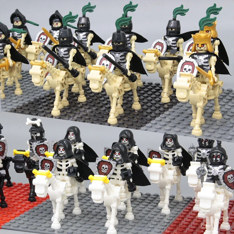 10Set/Lot Castle Knights Skeleton Reaper Medieval Skeleton Horses ...