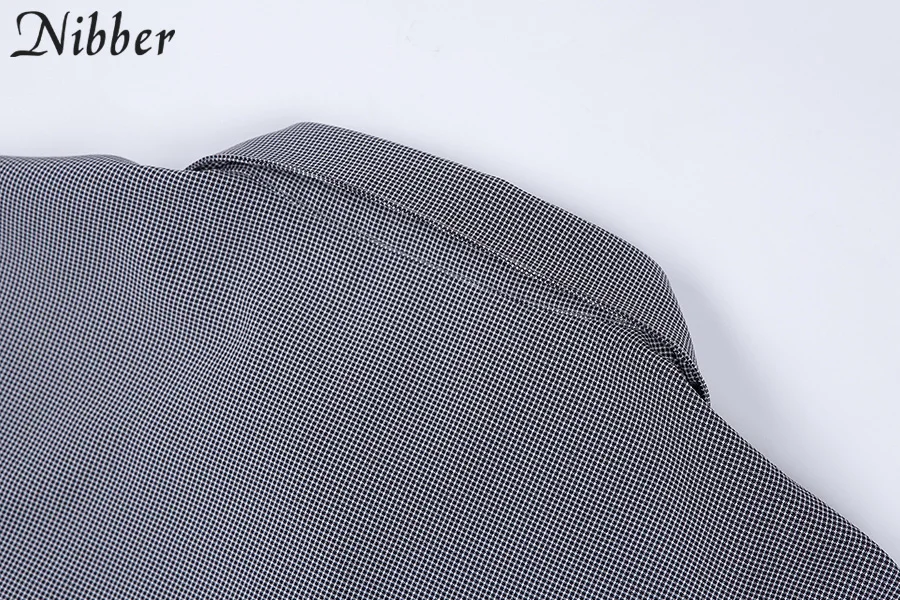 Nibber осень Мода ретро клетчатые пальто женский базовый длинный рукав ...