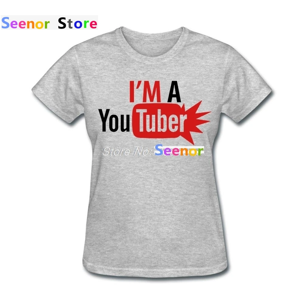 Fashion Print Customized I'm a Youtuber Women Shirt New Crew Neck 100% ...