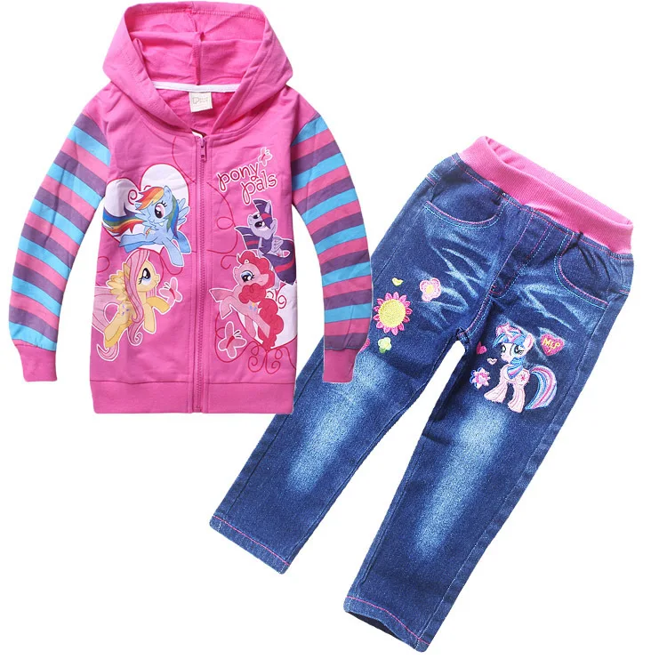 Autumn Kid Tracksuits For Children's My Little Pony Clothing Set Hooded ...