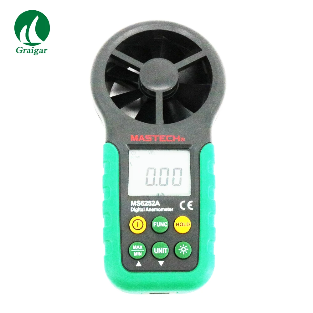 MS6252A 0.4 30m/s, 0 99990CFM, Resolution 0.01m/s,Digital Anemometer ...