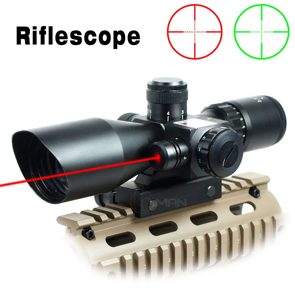 Tactical Red Dot Laser hunting Sight 2.5 10X 40mm Scope Reflex Red ...